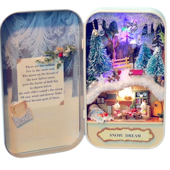 Cutebee | Toys | Cutebee Miniature Box Theatre Diy Dollhouse Kit Snow ...